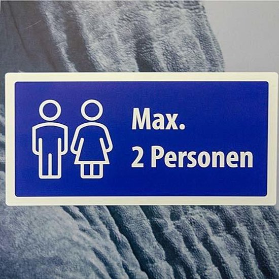 Raamsticker max 2 personen 30x15cm blauw - . | bol.com