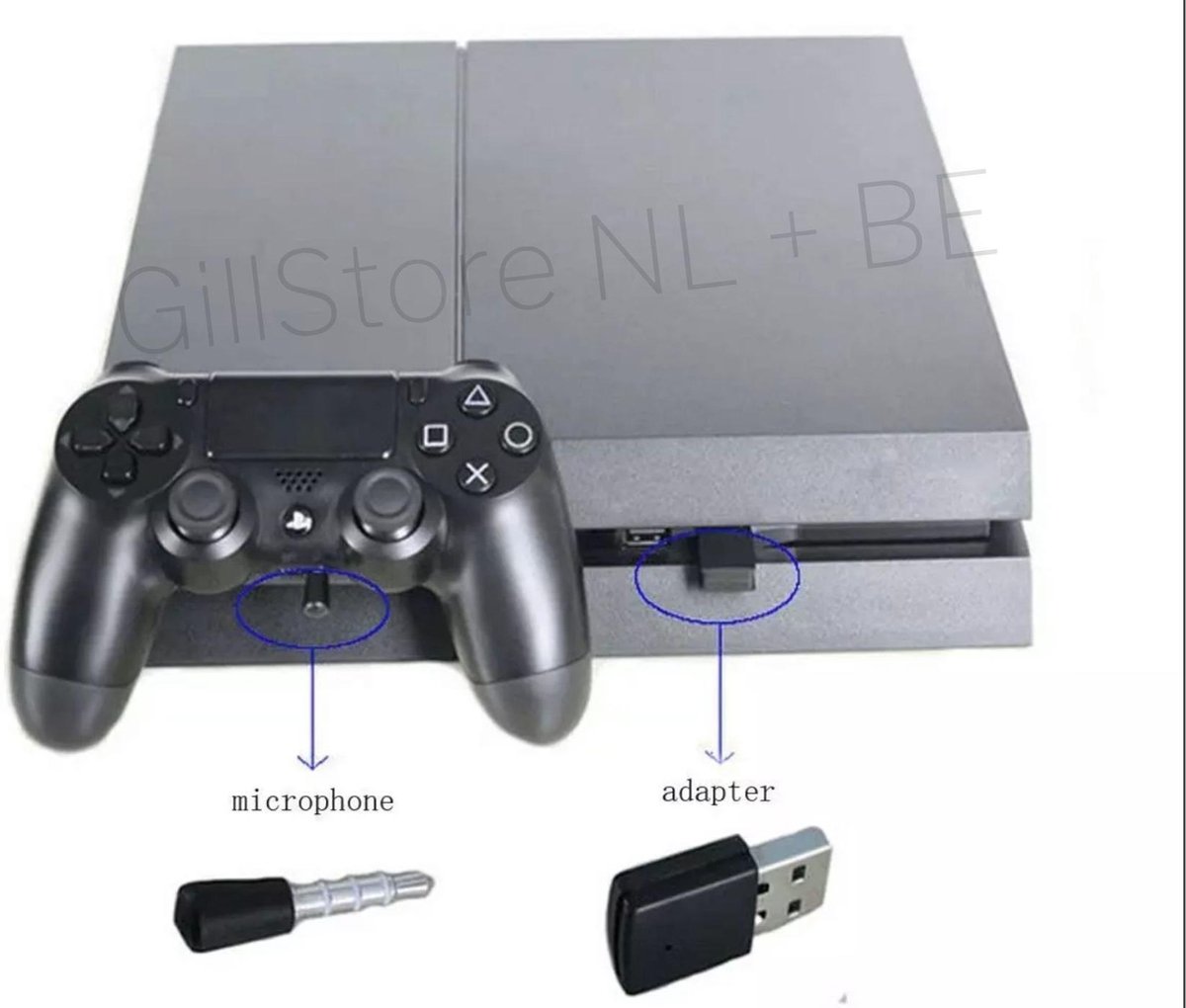 PREMIUM - Bluetooth PS4 Dongle + 4 Thumb Grips - Rood - Zwart - Blauw ...