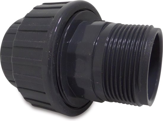 Mega Koppeling PVC-U 1/2" binnendraad x buitendraad 10bar grijs | bol