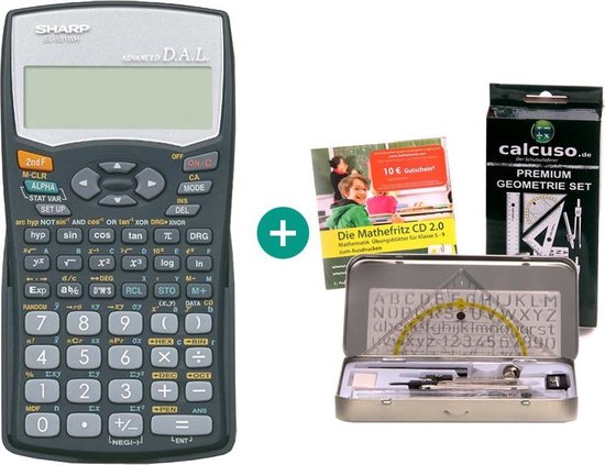 Sharp EL-531 WHB WH Taschenrechner + GeometrieSet und MatheFritz Lern ...