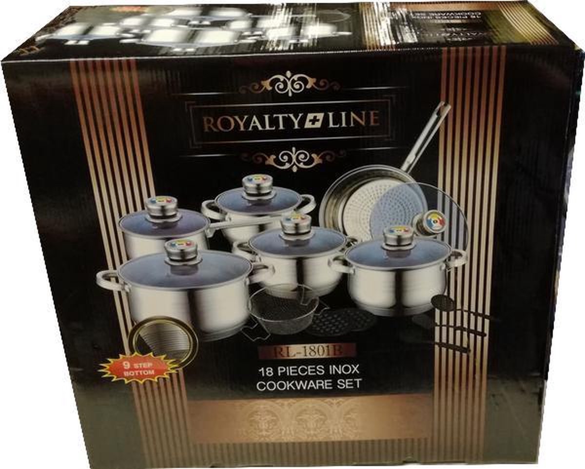 Royalty Line Pannenset - 18-delig - Roestvrijstaal/INOX | bol.com
