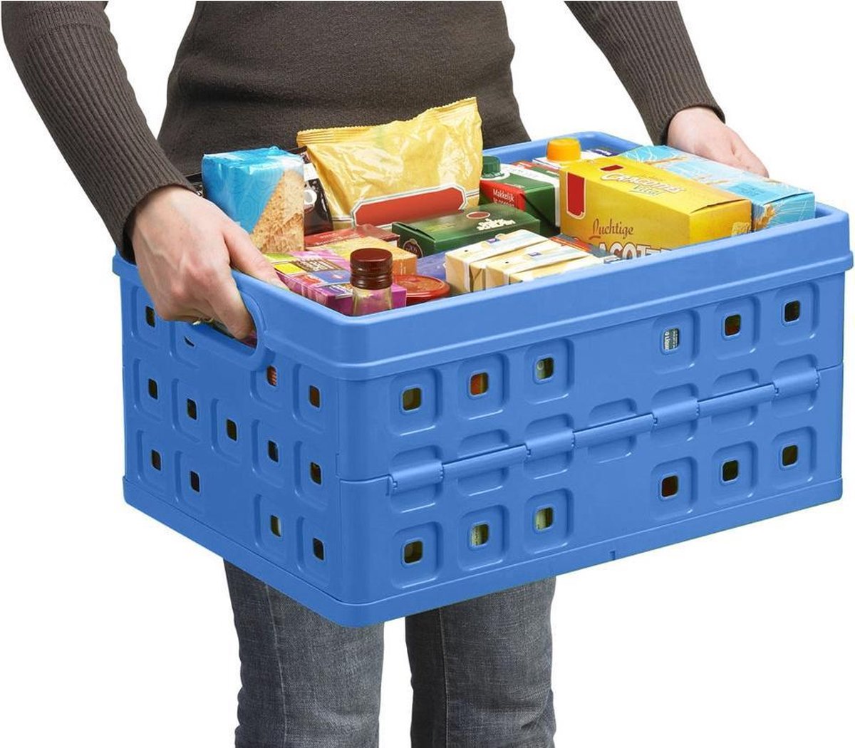 3x Vouwkratten/inklapbare boodschappenkratten/opberg kratten 46 liter ...