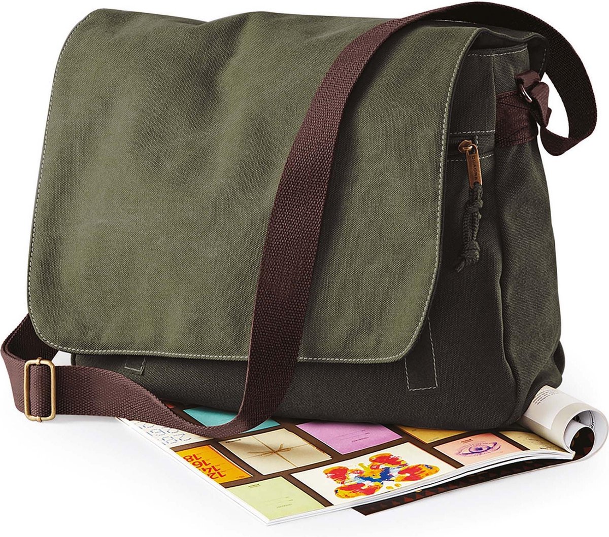 Quadra Unisex Schoudertas - Groen | bol.com