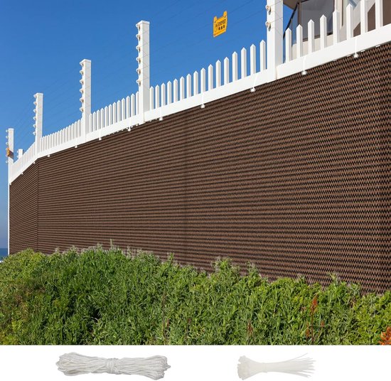 Balkon Zonnescherm en Afscherming - 75x600 cm HDPE Inkijkscherm voor ...