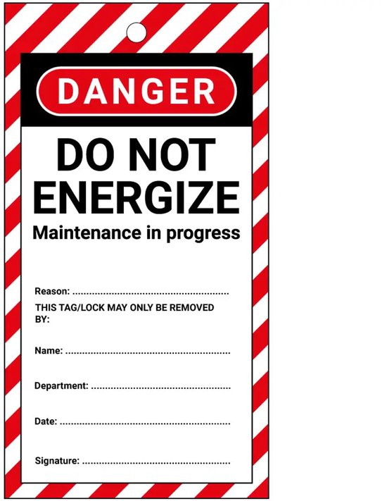 LOTO tags do not energize maintenance in progress EN - 10 stuks ...