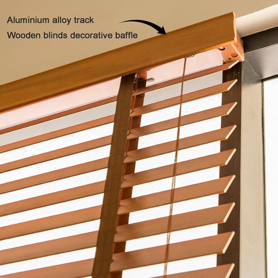 Houten Jaloezieën 50mm Lamellen - Verduisterende Privacy Raambekleding ...