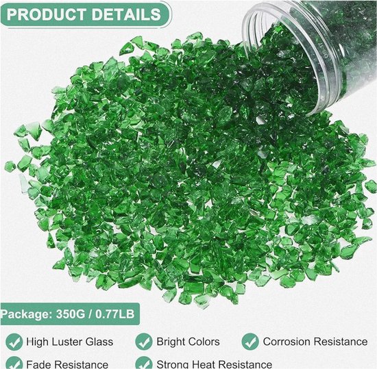 High Luster Fire Glass Grind Stone - Gebroken Glazen Stukken - Groen ...