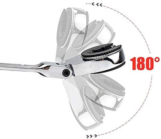 KARZO - 15mm flexibele kop voor buisvormige ratelsleutel met dubbele ...