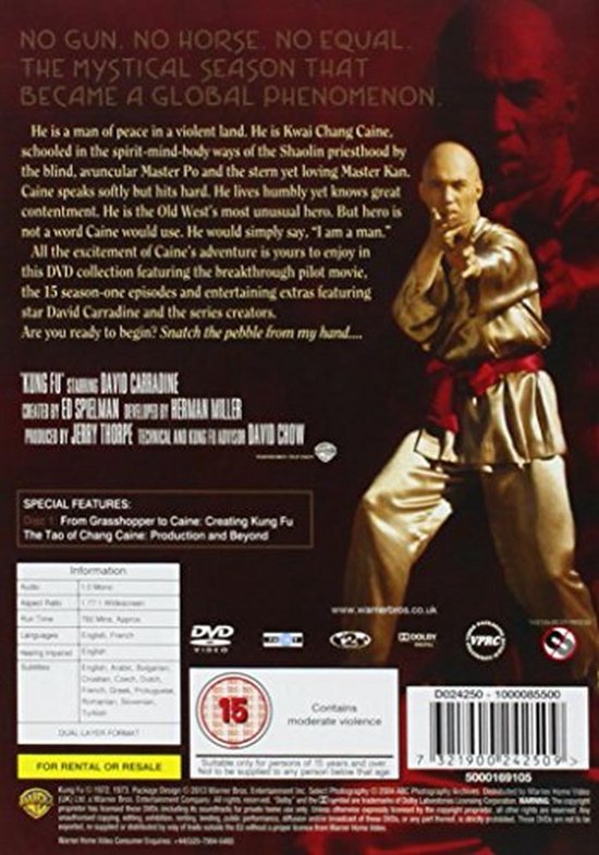 Complete Eerste Seizoen van Kung Fu Serie (Dvd), David Carradine | Dvd ...