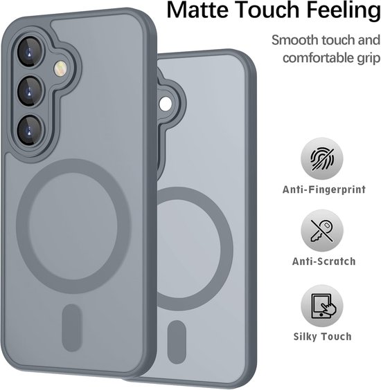 Hoesje Geschikt voor Samsung Galaxy S26 - Grijs - Casemania Matte Armor ...