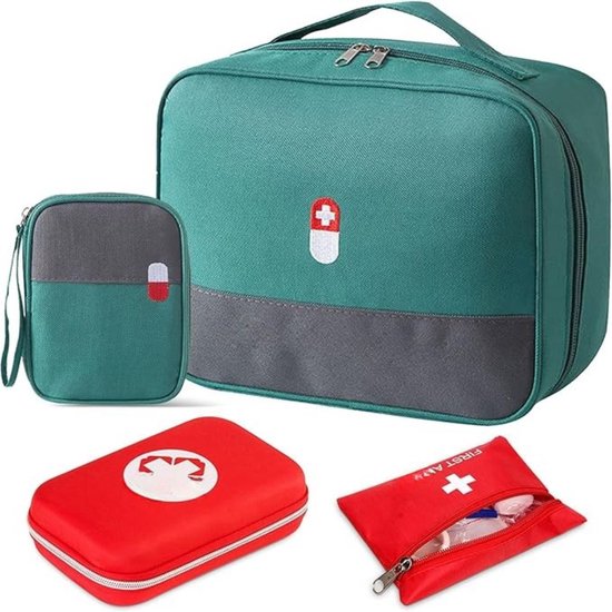 SAVI® Ehbo Reisset - Reisset - EHBO - Set 4 Stuks - Groen - 25cm x 20cm ...