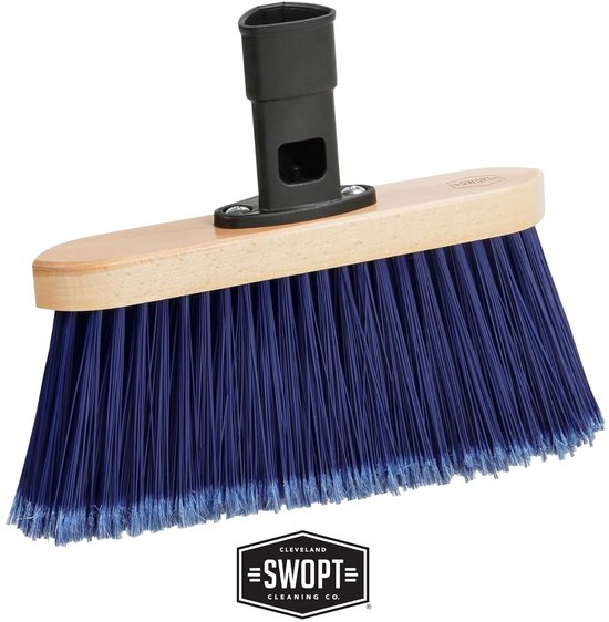 Hoekbezem en Dweil Set met Lange Houten Handvatten - Verwisselbare ...