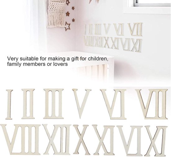 Houten Romeinse Cijfers Plakjes - DIY Klok Accessoire - Nummers ...