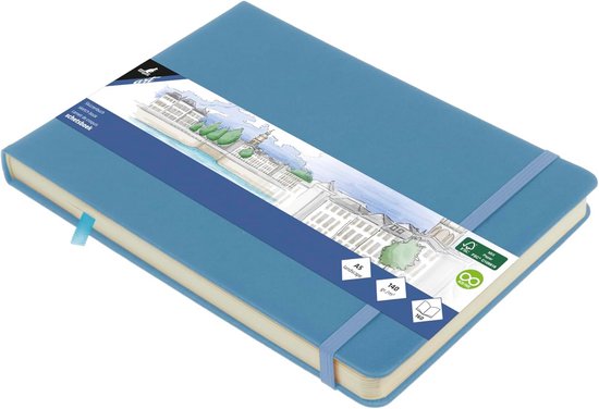 Schetsboek A5 Liggend Harde Kaft Blauw 80 Vel Zwaar Papier | bol