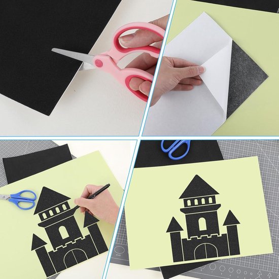 8-delige Zelfklevende EVA Schuim Antislip Platen - Zwart - Plak Foam ...