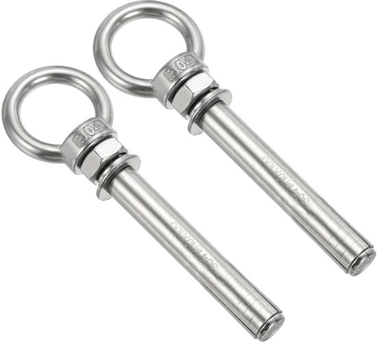 Expansion Bolts M10 x 100 mm - Pack of 2 Eye Screws - RVS 304 - Voor ...