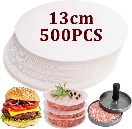 Famanu – Hamburgerpapier 500 vellen Ø13 cm, antiaanbak waspapier voor ...