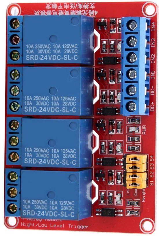 Relay Board 12V 5V Module Raspberry 24V Optocoupler 4 Kanaal 4 Kanaal ...