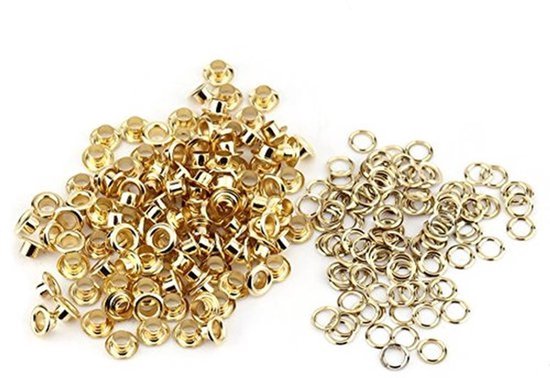 100 Metalen Oogjes - 5mm Gat - Goud | bol
