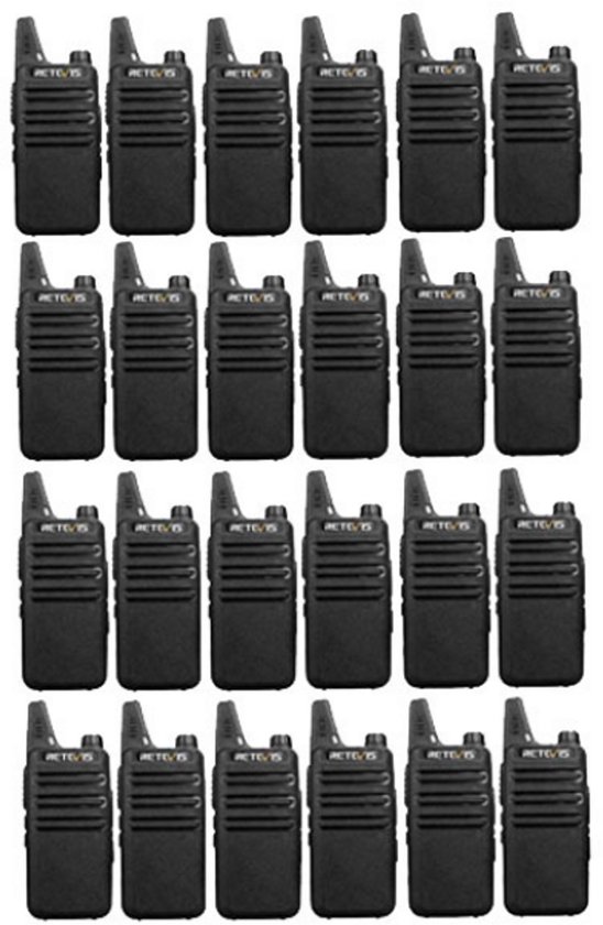 Set van 24 Retevis RT622 vergunning vrije UHF mini portofoons PMR446 | bol