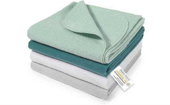 WNHB® Absorberende Molton Doeken 80x80 cm - Set van 4 - Oeko-Tex Katoen ...