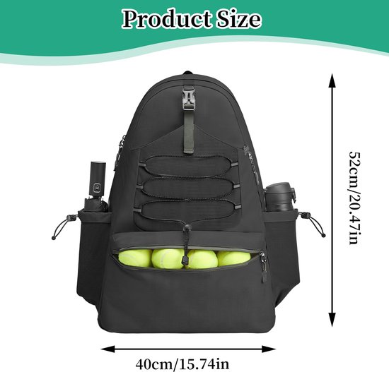 Unyqoos® Tennis- en Sportieve Rugzak met Schoenenvak voor Rackets en ...