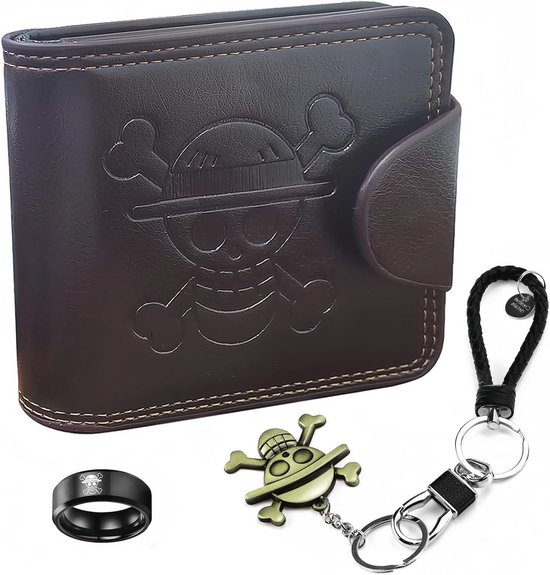 Moderne Bruine Portemonnee van Leer met Gevouwen Ontwerp en Gevlochten ...