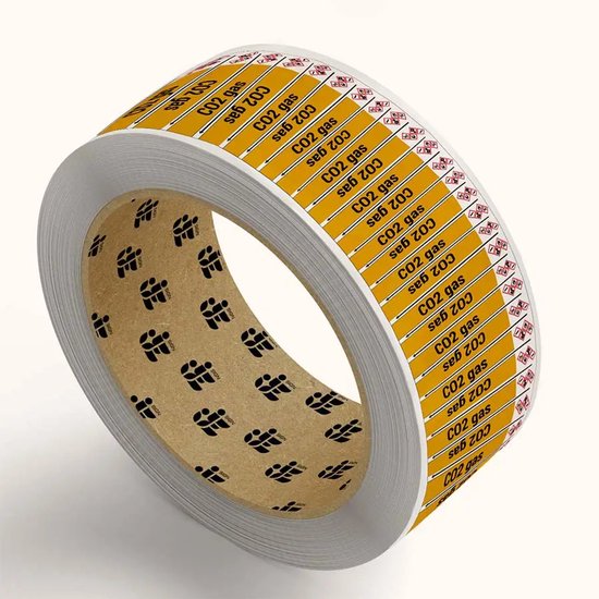 CO2 gas leidingmarkering stickers - op rol - 12,5 cm breed | bol