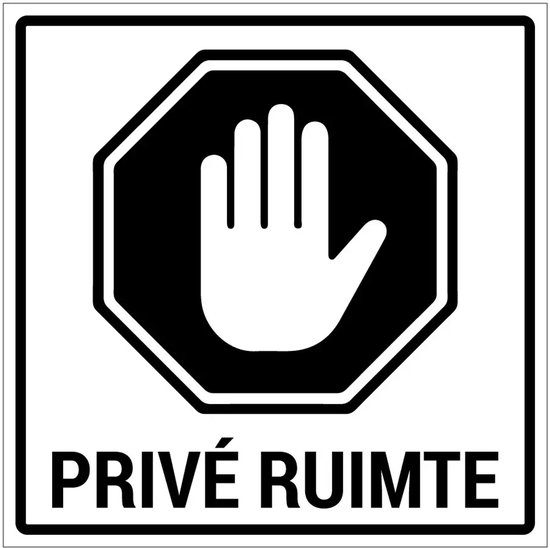 Privé ruimte sticker - 30 x 30 cm | bol