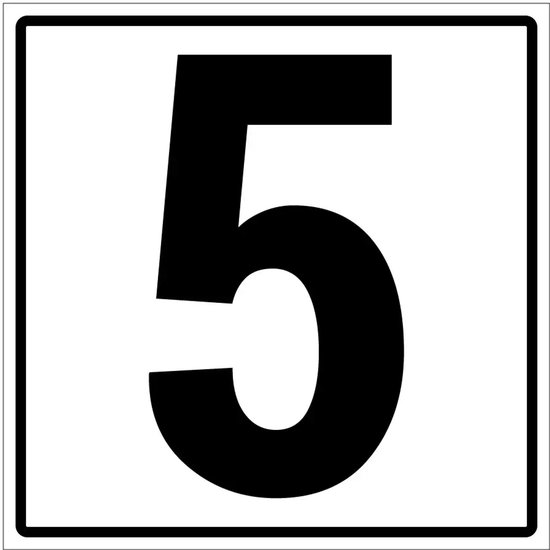 Cijfer 5 sticker - 15 x 15 cm | bol