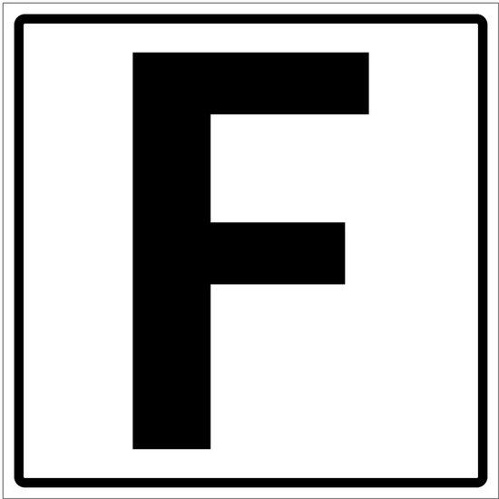 Letter F sticker - 20 x 20 cm | bol