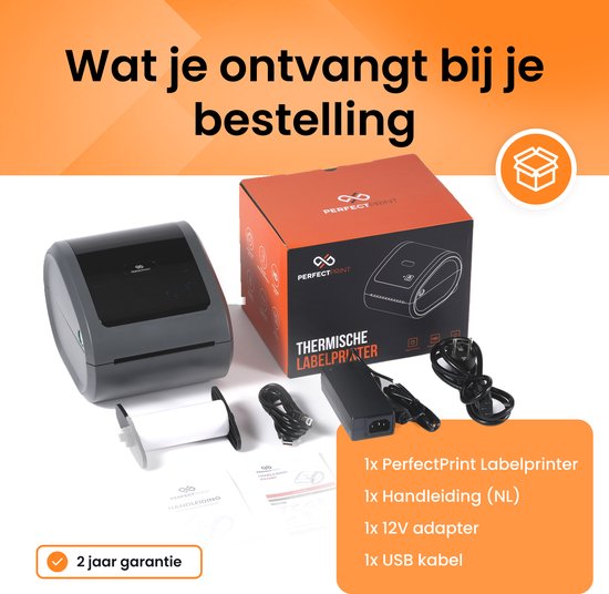 PerfectPrint Labelprinter - Thermische printer, USB & Bluetooth, PostNL ...
