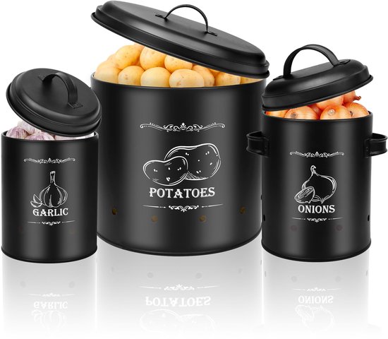 VORHOT Aardappelbewaardoos, 3 stuks Aardappel-ui-knoflookbewaardoos ...