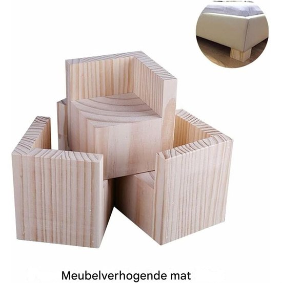 Meubelverhoger - Houten verhogers voor bed en tafel - Verhogen met 5 cm ...