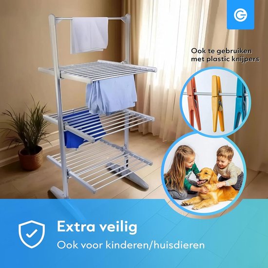 Electric Drying Tower | Collapsible Heated Drying Rack with 20 Heated ...