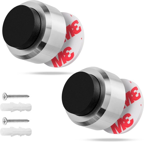 Stainless Steel Door Stopper 2x Wall Buffer Rubber Buffer - Wall ...