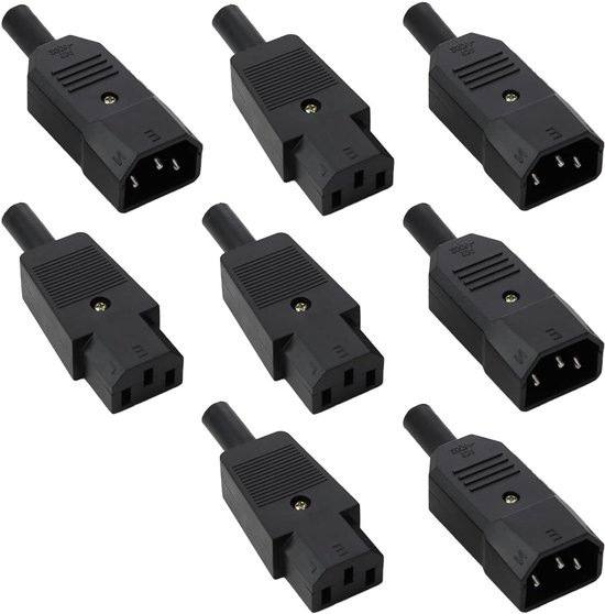 IEC320 C14 C13-stekkers - 4 paar - AC 250V 10A - eenvoudige montage ...