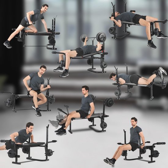 Multifunctionele Inklapbare Halterbank voor Thuisgym - Verstelbaar ...