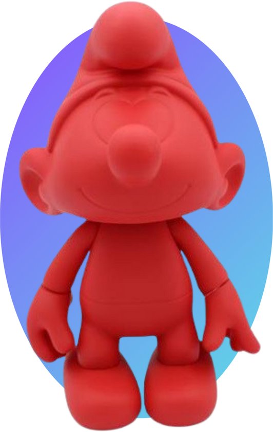 Plastic movable Smurf - Red Color - Shiny Colors - 20 cm | bol