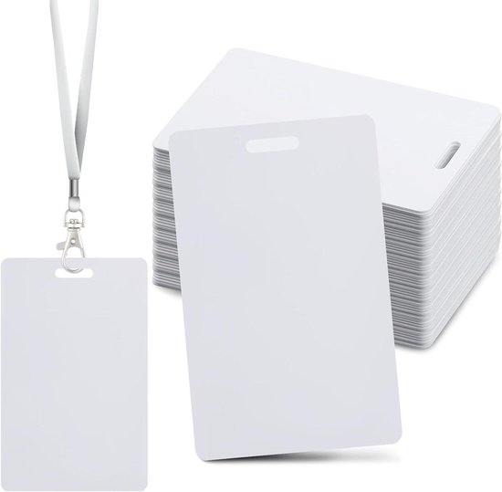 Allecto Plus - 100 witte PVC-kaarten met sleufstempel voor ID-badge ...