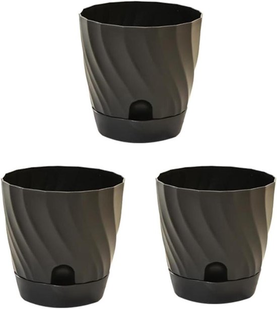 6cm Self Watering Indoor Planters - 3 Pack Colorful Plastic Flower Pots ...