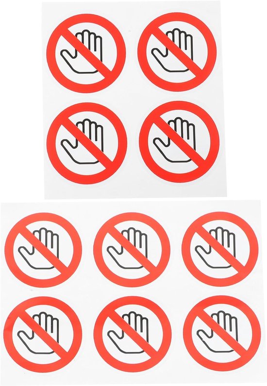 Bord Niet aanraken - 10 stuks 5 cm - waarschuwingsstickers ...