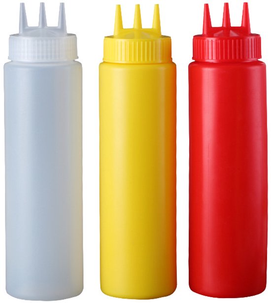 3-delige sausdispenserfles met 3 gaten, 650 ml knijpfles ...
