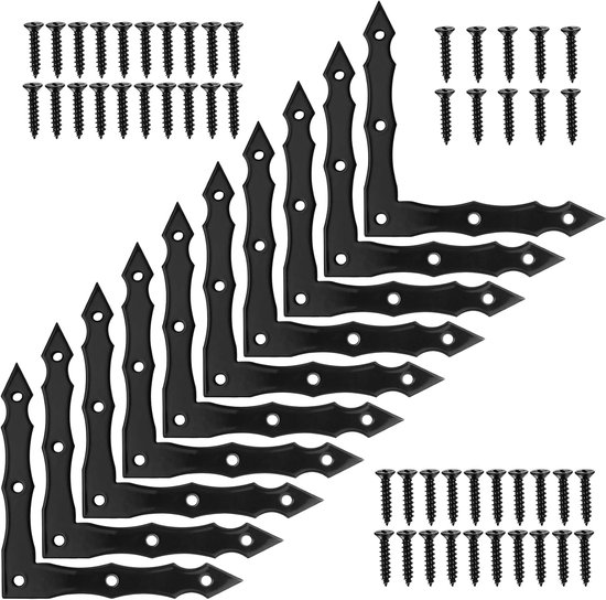 Antieke Zwarte Hoekbeugels - Vintage L-vorm Beugels voor Meubels - 10 ...