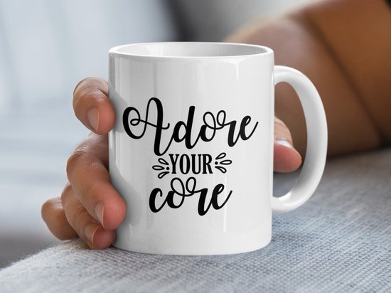 Adore Your Core Mok, Inspirerende Koffiemok, Positieve Vibes ...