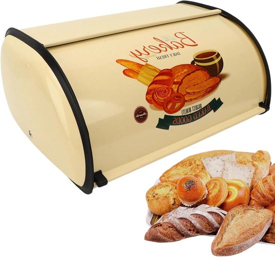 Metalen Broodtrommel Boerderijstijl voor Kleine Broodopslag - Brooddoos ...