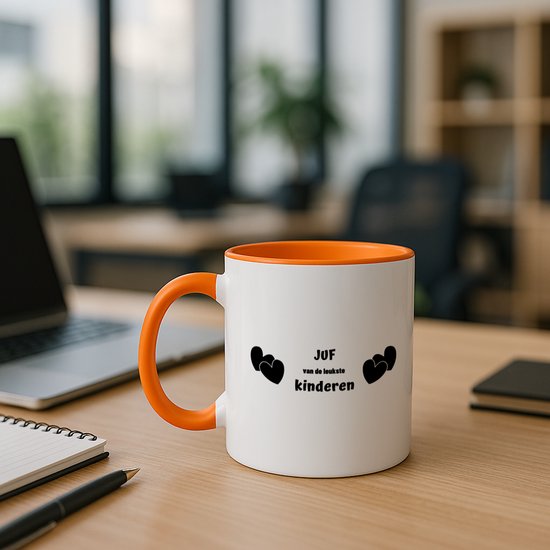Hacebo® - juf van de leukste kinderen koffiebeker oranje - Juf - de ...