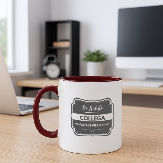 Hacebo® - De leukste collega koffiebeker bordeaux - Collega - beste ...