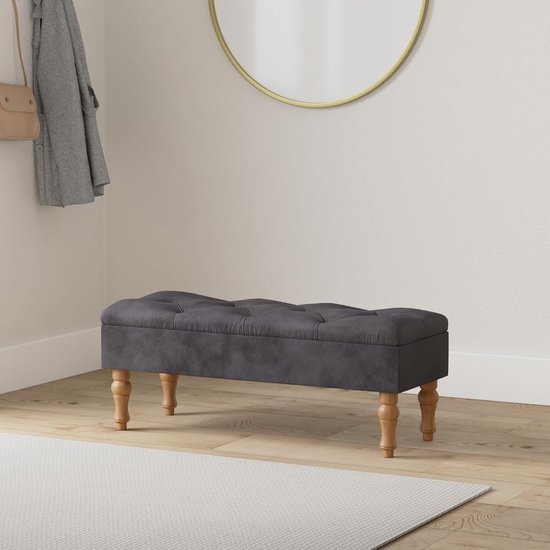 RFWR® Grijze gewatteerde fluwelen kist bank voor interieur | bol