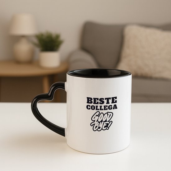 Hacebo® - Beste collega koffiebeker met hart oor zwart - Beste collega - teamgenoot -... | bol